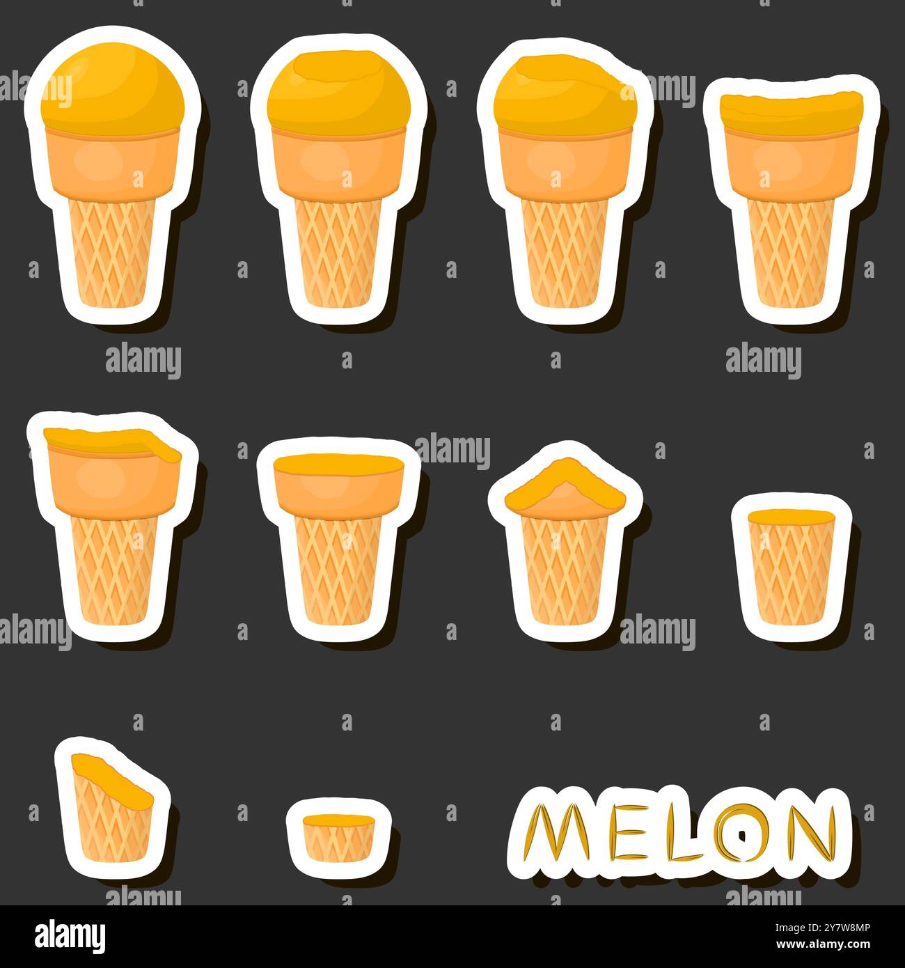 Big colorful set different forms natural dessert ice cream of ...