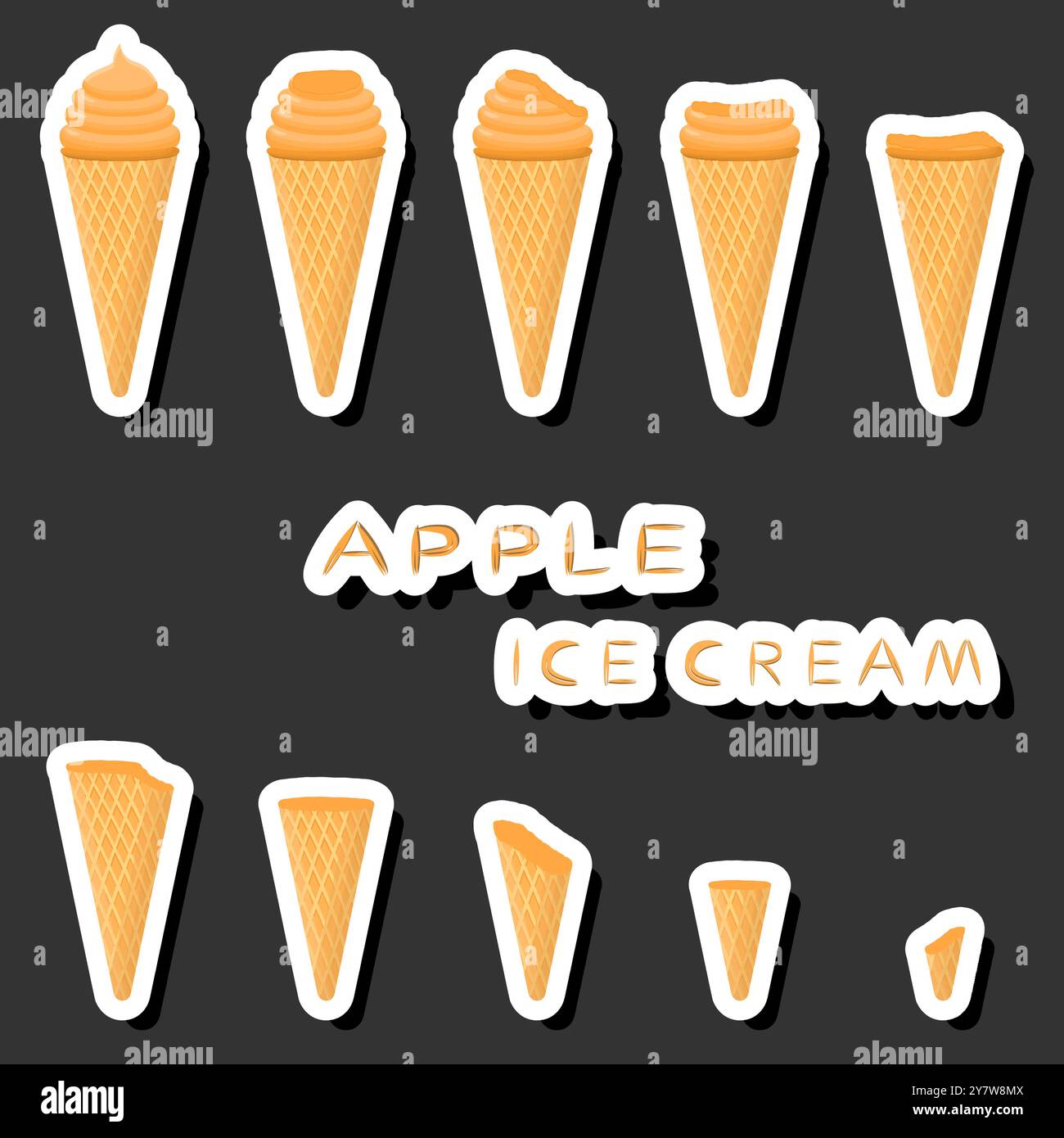 Big colorful set different forms natural dessert ice cream of ...