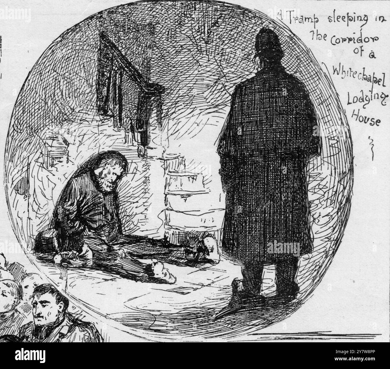 Jack the Ripper - East End Murders 1888A tramp sleeping in the corridor ...