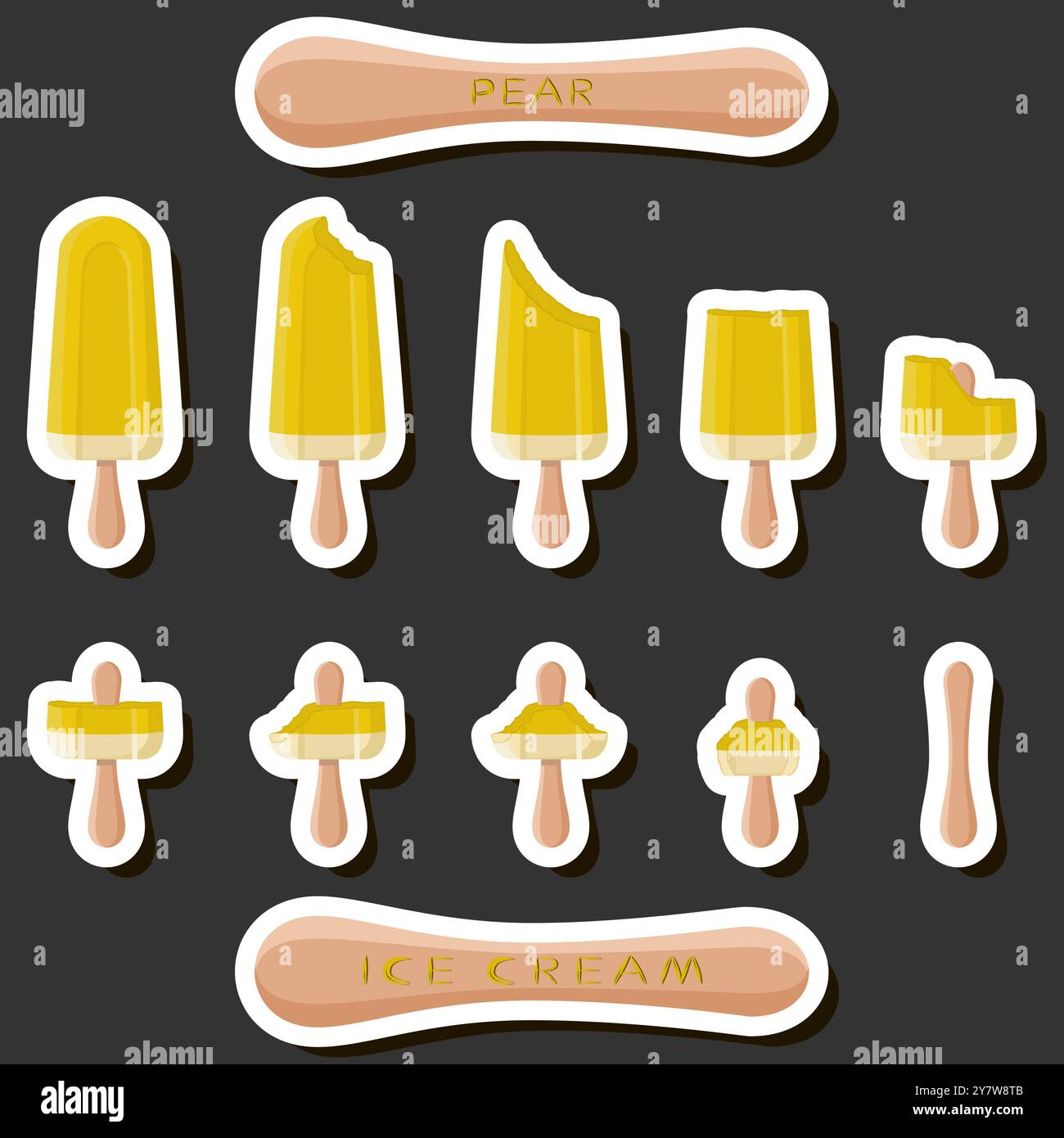 Big colorful set different forms natural dessert ice cream of ...