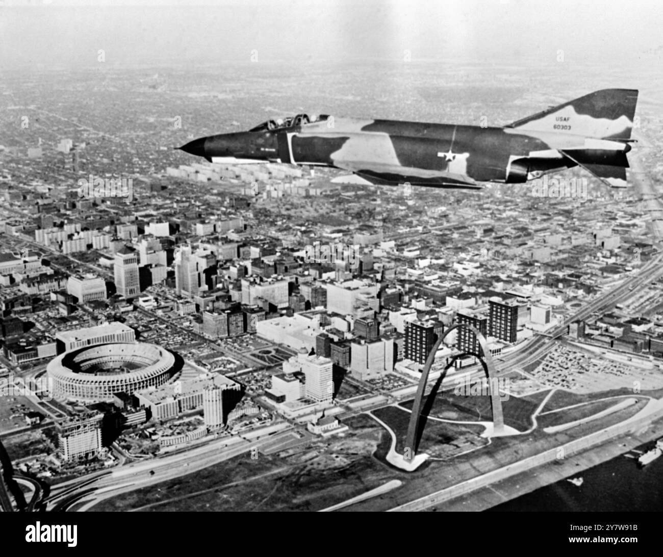 The McDonnell-Douglas F-4E Phantom, the fastest gun in the sky, draws a ...