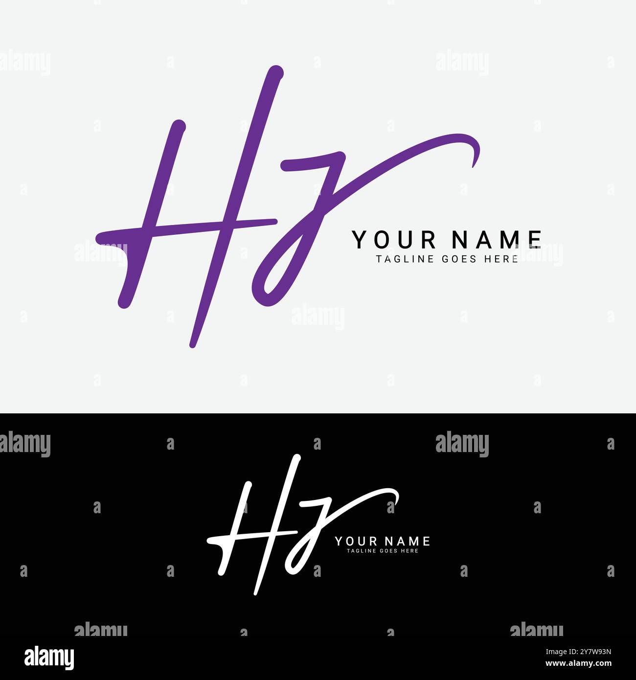 H, J, HJ Initial letter logo. Alphabet HJ Handwritten Signature logo ...