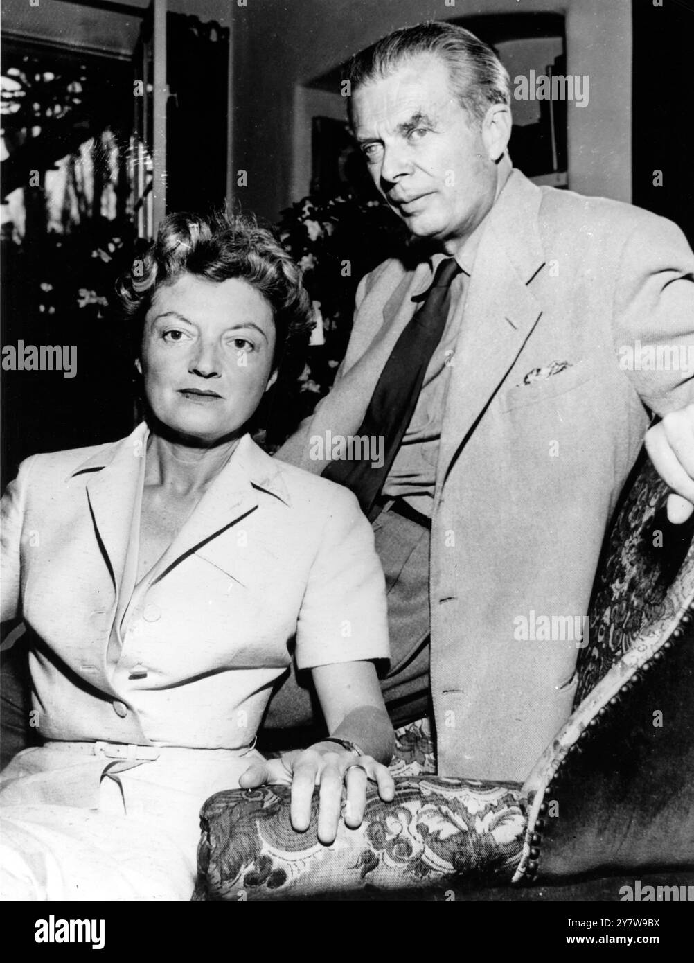 Aldous Huxley and his wife , New York , USA .18 October 1956 Stock ...