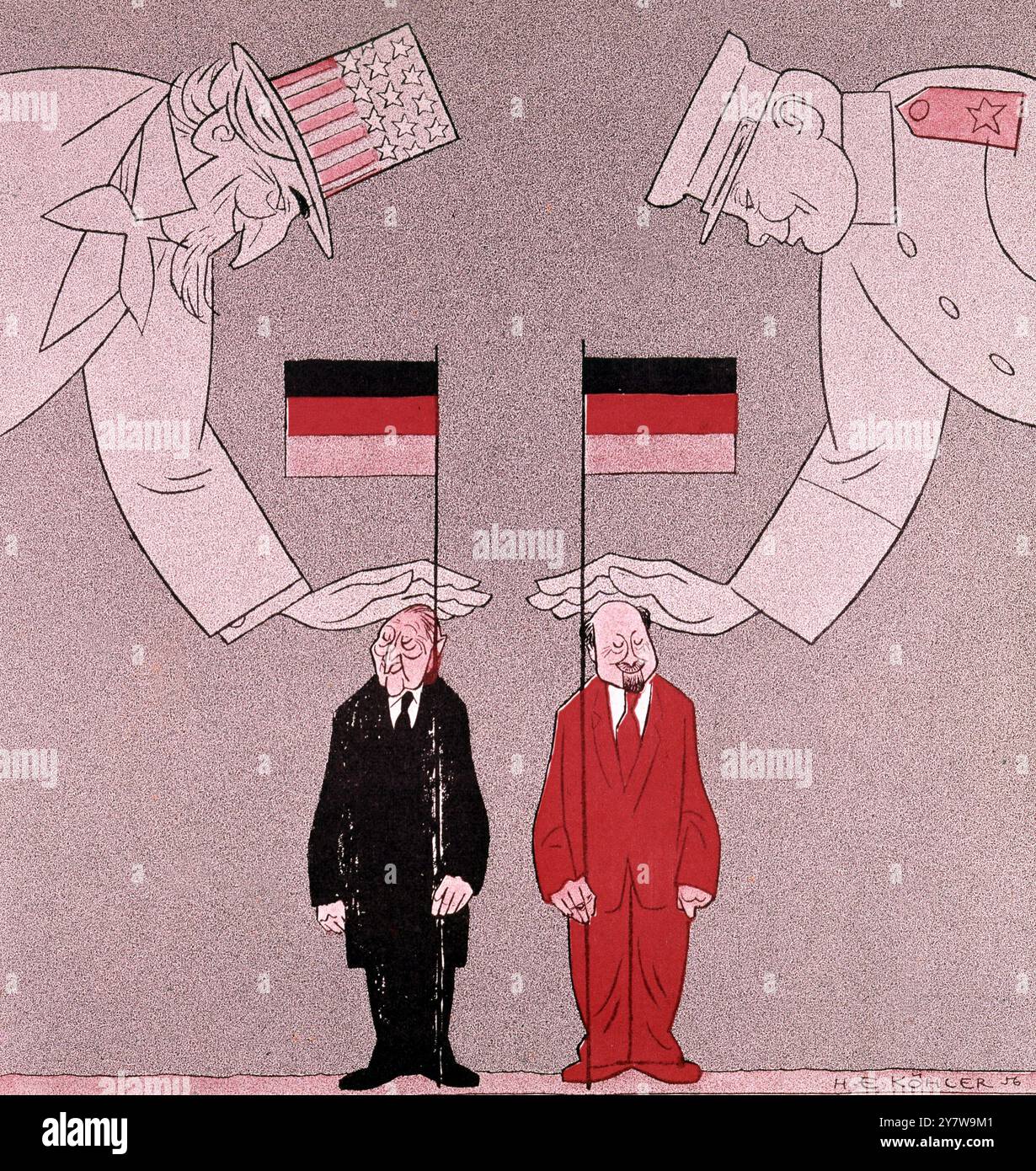 Simplicissimus. Political satire from a German magazine. "East is East ...
