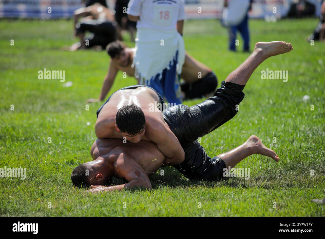 Gaziantep, Turkiye. 24 June 2023. The annual Oil Wrestling competition ...