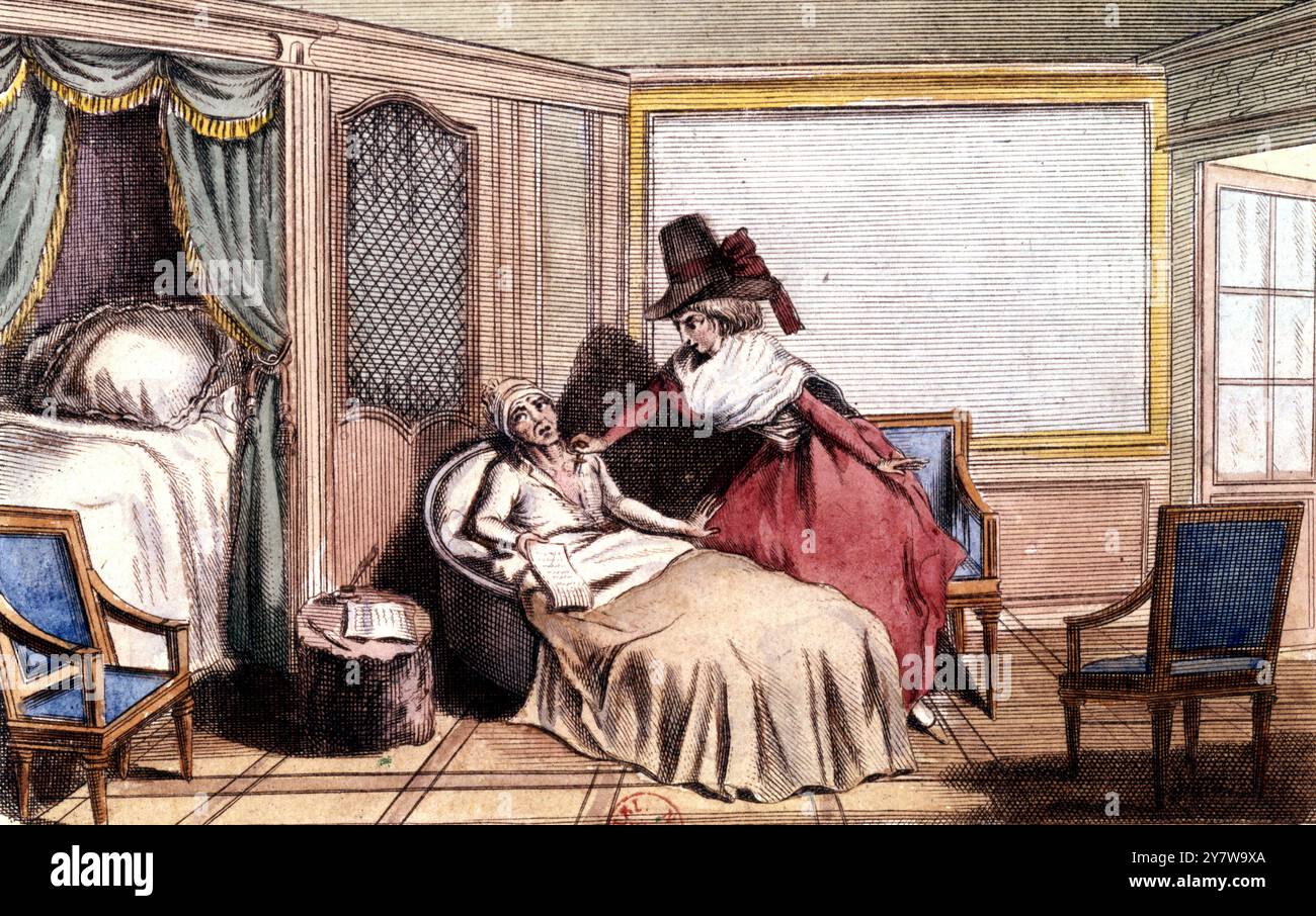 Charlotte Corday kills Marat in his bath - Marie-Anne Charlotte Corday ...