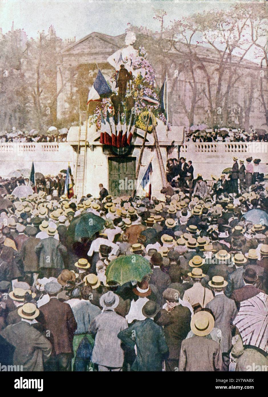 The people of Alsace-Lorraine stage a demonstration at the Strasburg ...