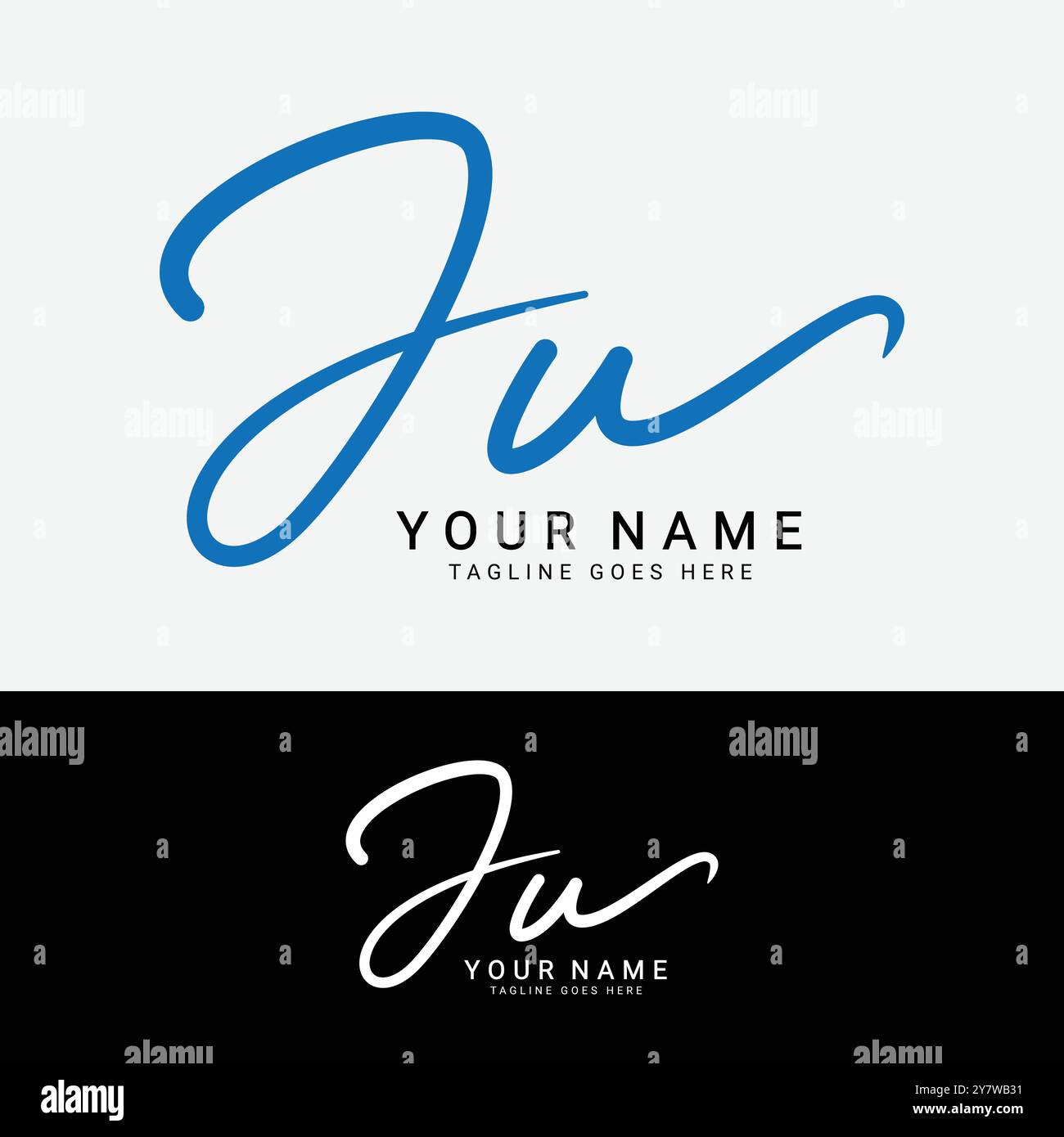 J, U, JU Initial letter logo. Alphabet JU Handwritten Signature logo Stock Vector Image & Art ...