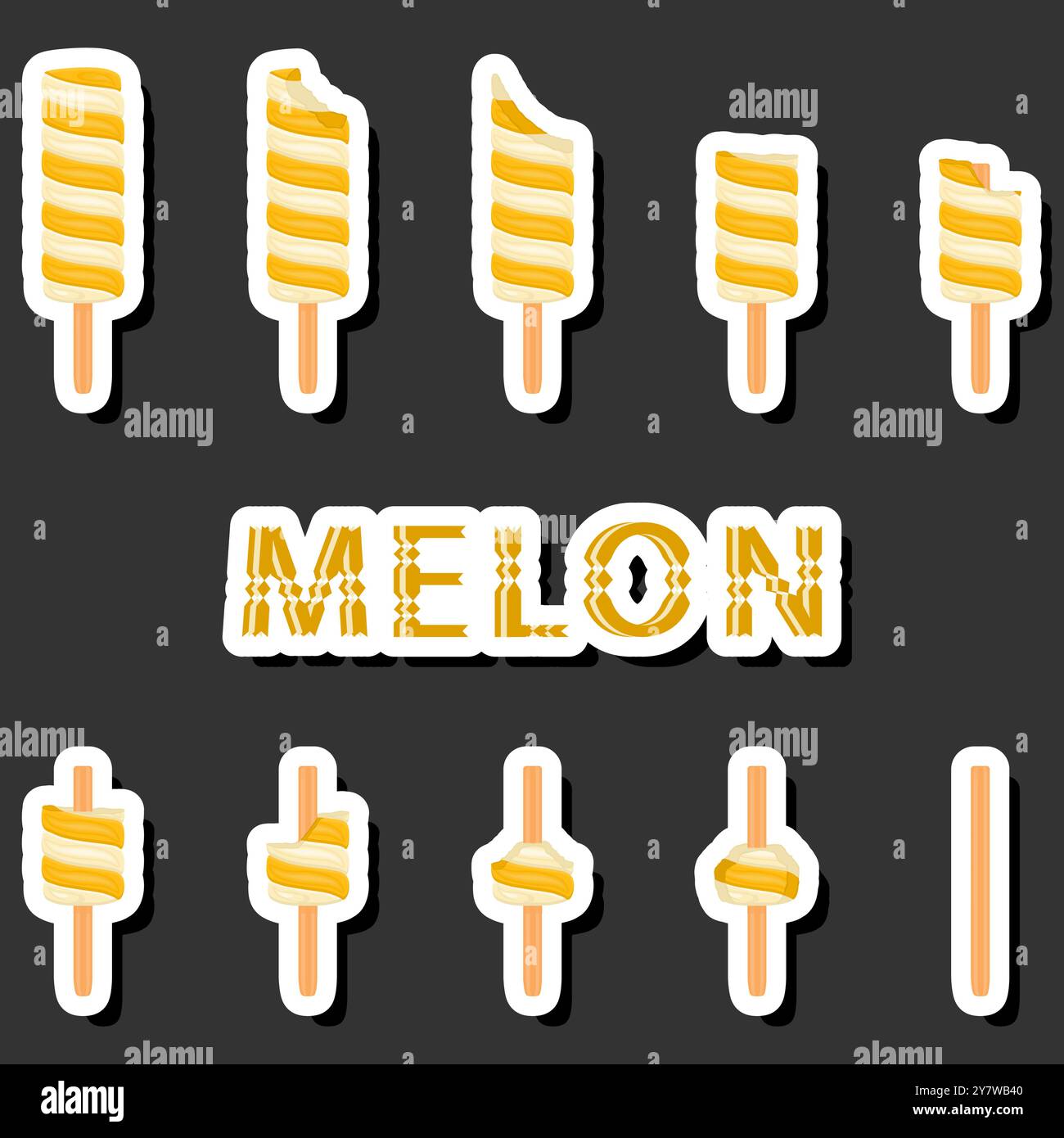 Big colorful set different forms natural dessert ice cream of ...