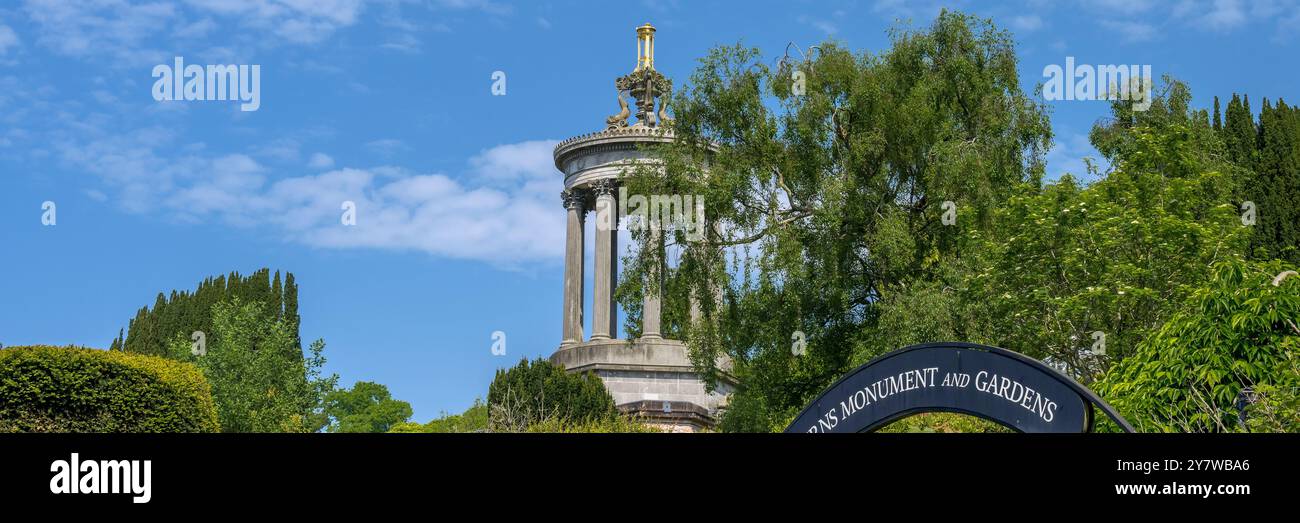 Spring view of Burns Monument at Memorial park, Ayr, Scotland Stock ...