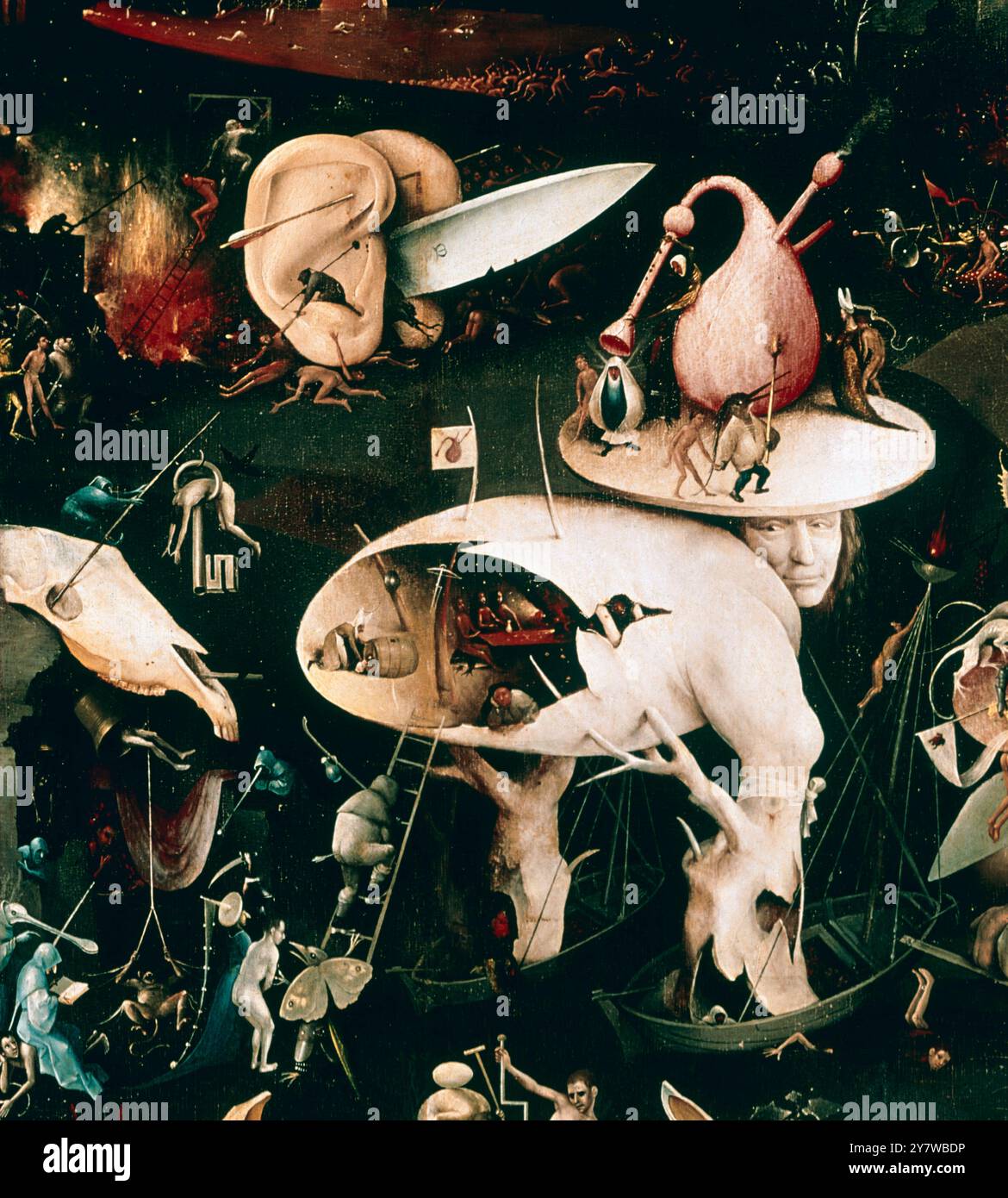 The Garden of Earthly Delights: Hell, right wing of triptych (detail) c ...