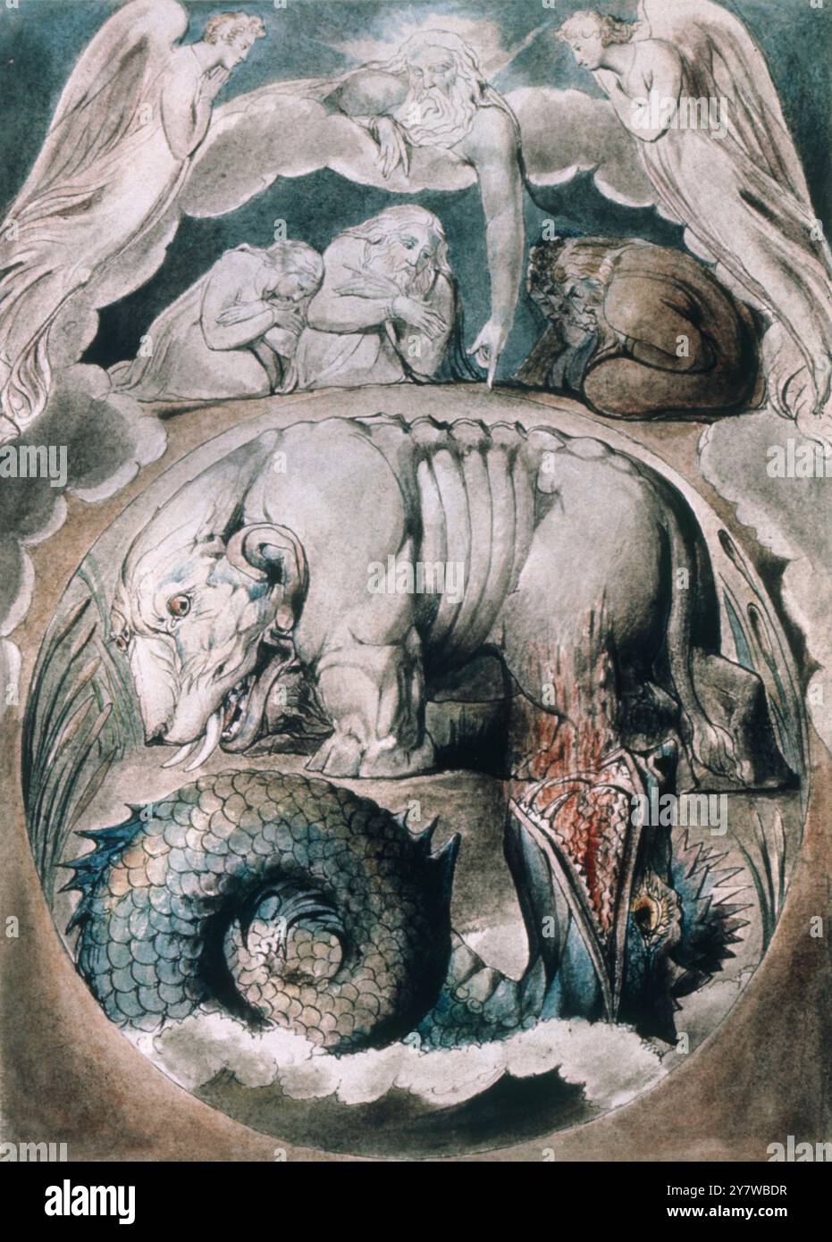 Behemoth and Leviathan (c.1793) The demonic forms of Behemoth and ...