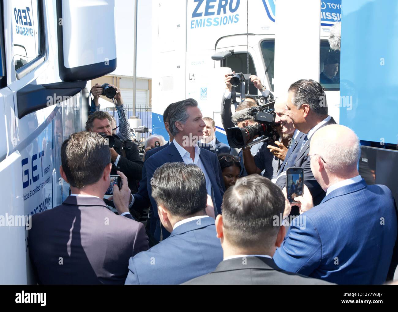 Oakland, CA - Aug 30, 2024: Gavin Newsom with elected officials at the ...