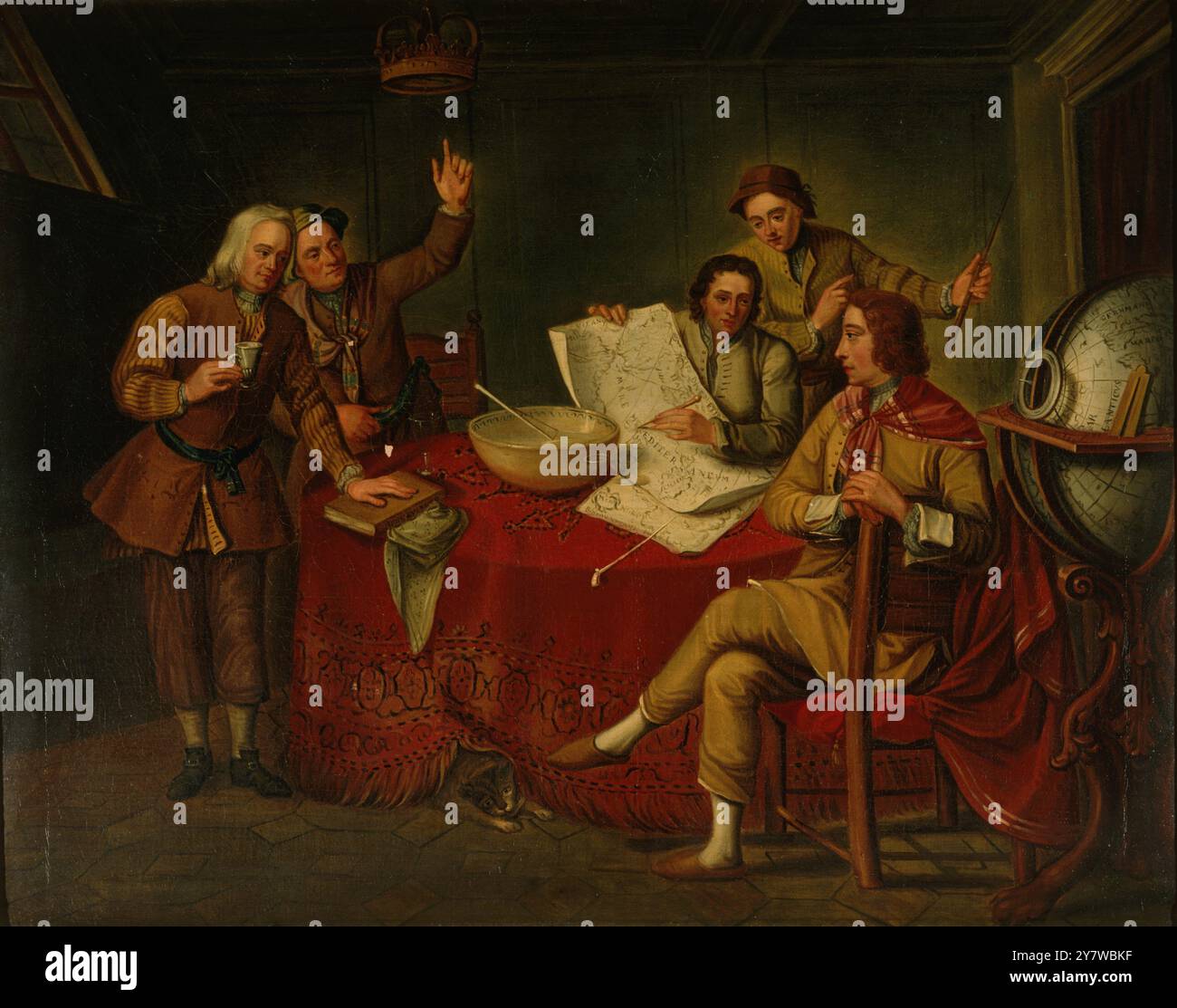 Conversation Piece. Sir Francis Dashwood (1708-81), Lord Boyne ...