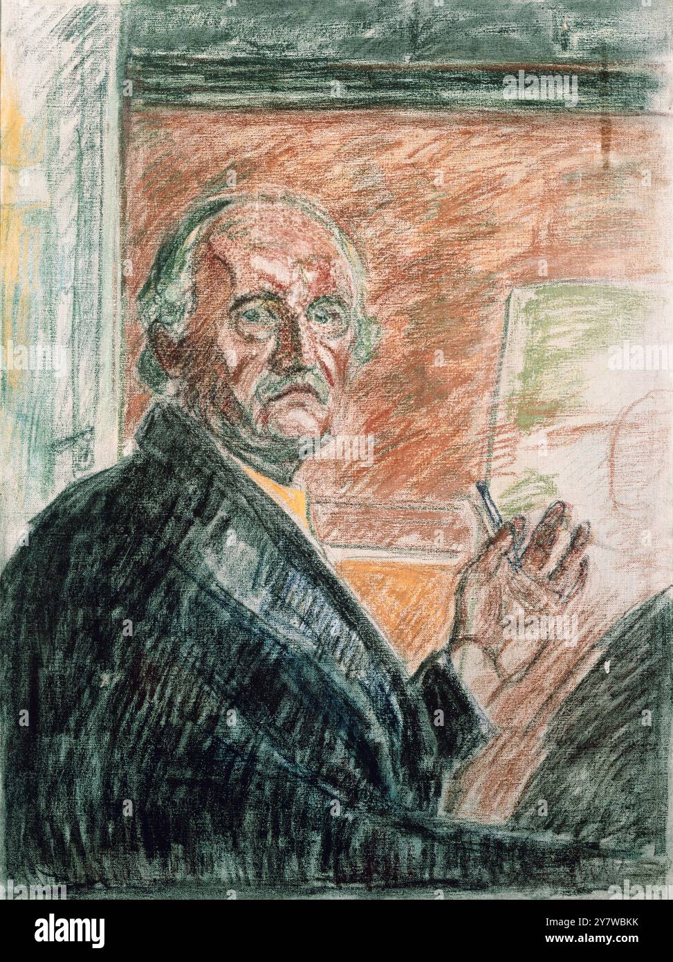 Self Portrait (pastel) - 1895 ? by Munch, Edvard (1863-1944) Location ...