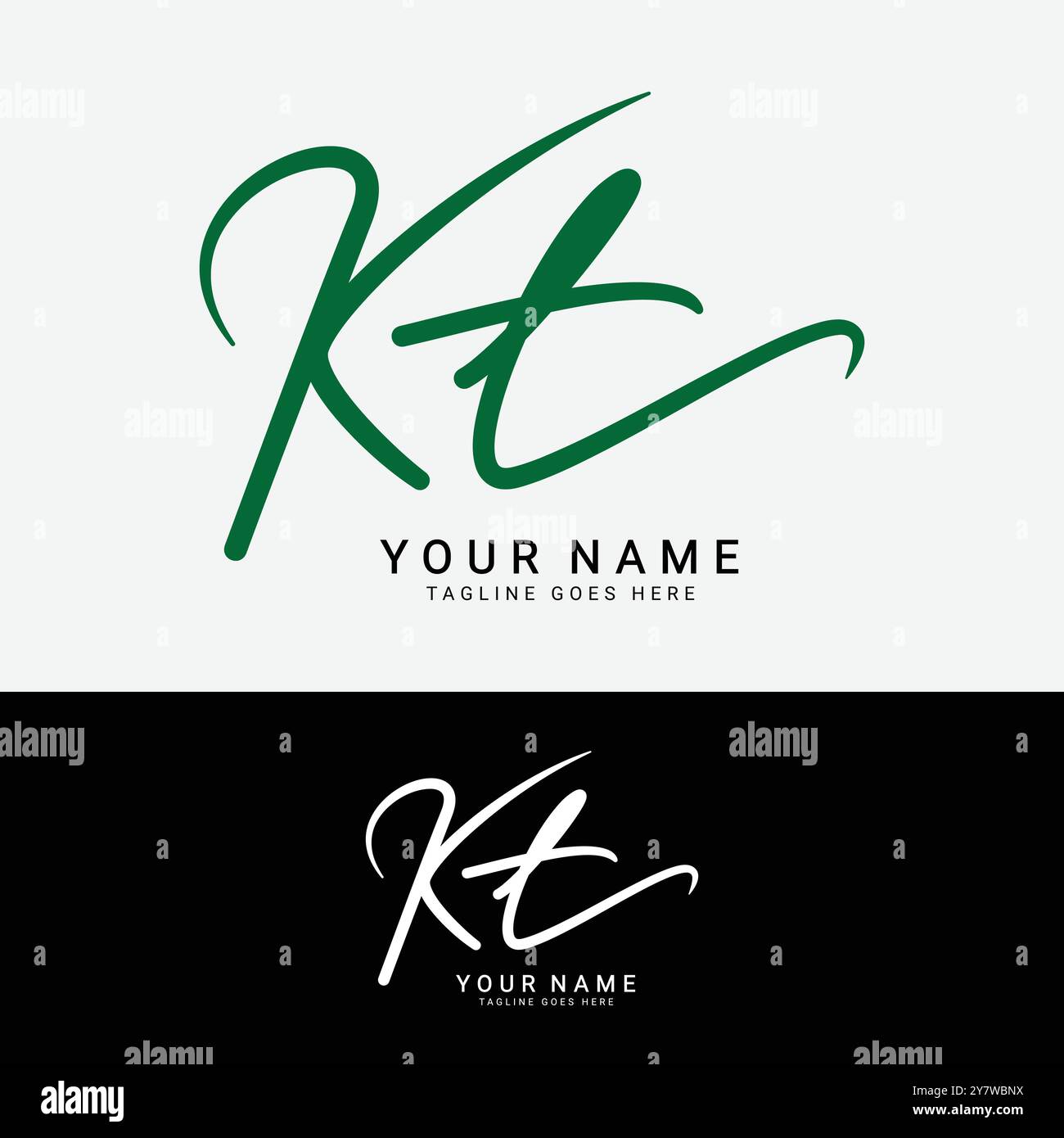 K, T, KT Initial letter logo. Alphabet KT Handwritten Signature logo Stock Vector Image & Art ...