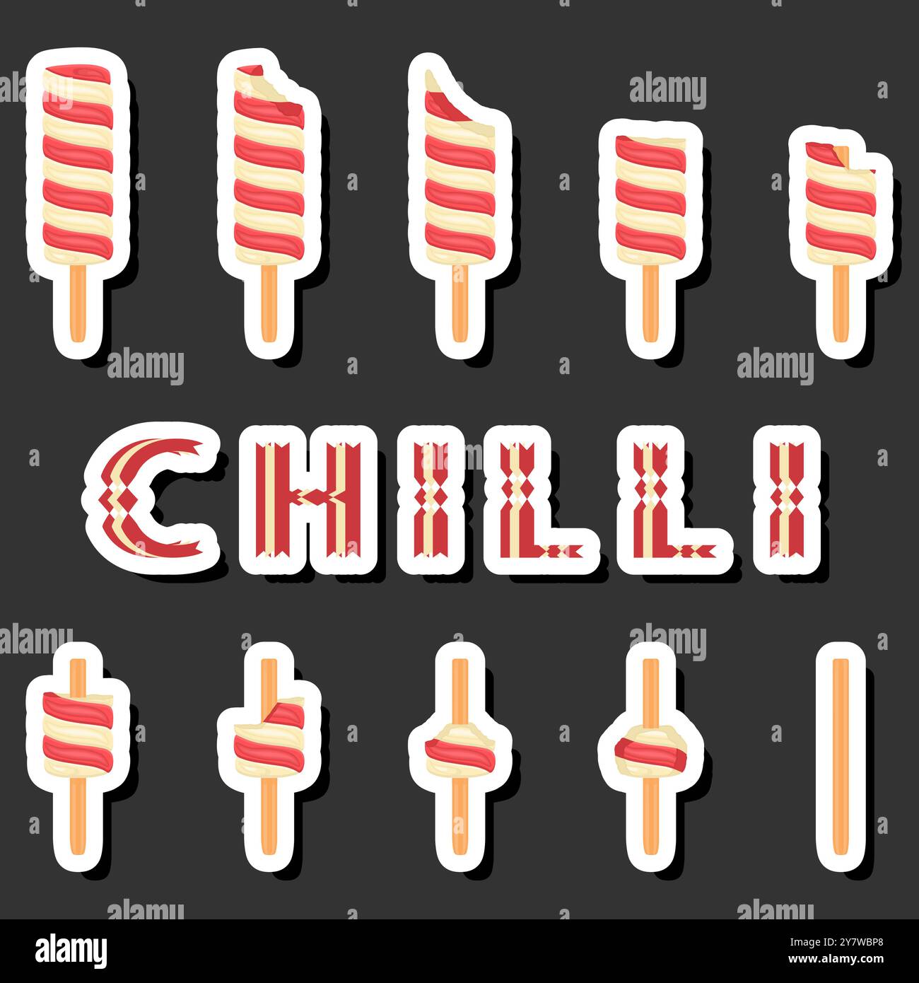 Big colorful set different forms natural dessert ice cream of ...