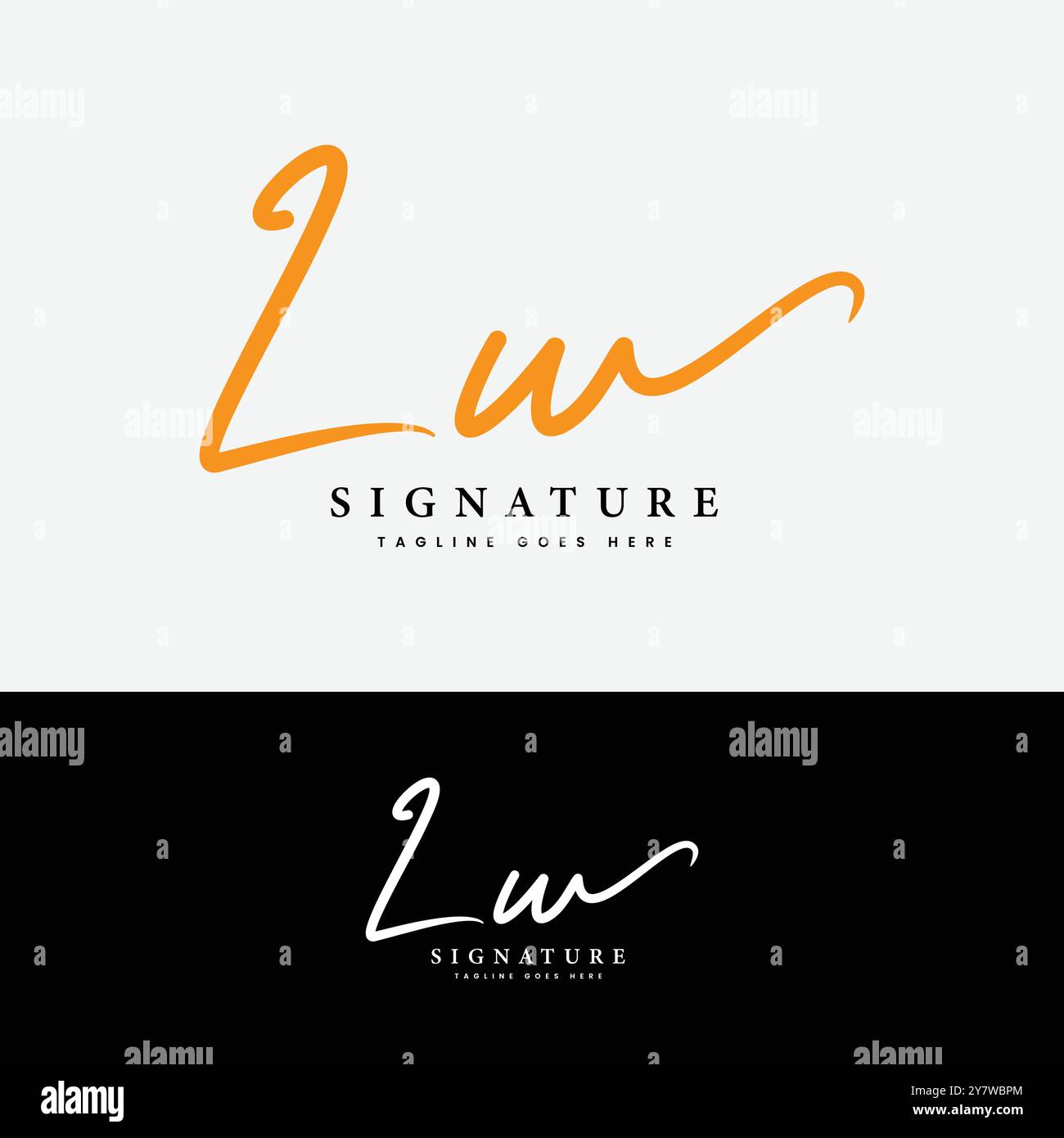 L, W, LW Initial letter logo. Alphabet LW Handwritten Signature logo ...