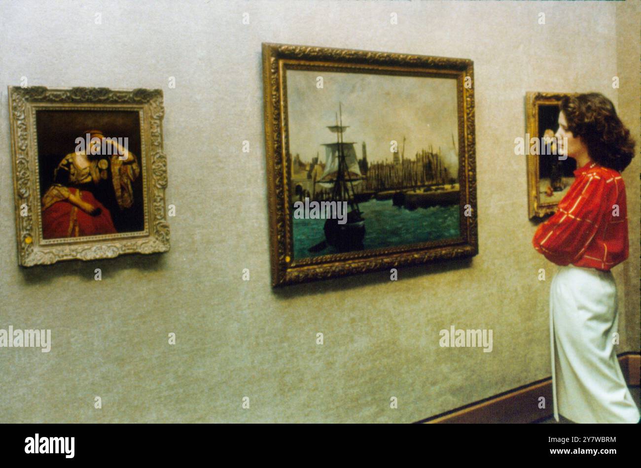 Two paintings - L'Italienne by Ucan Batise and Le Port de Calais by ...