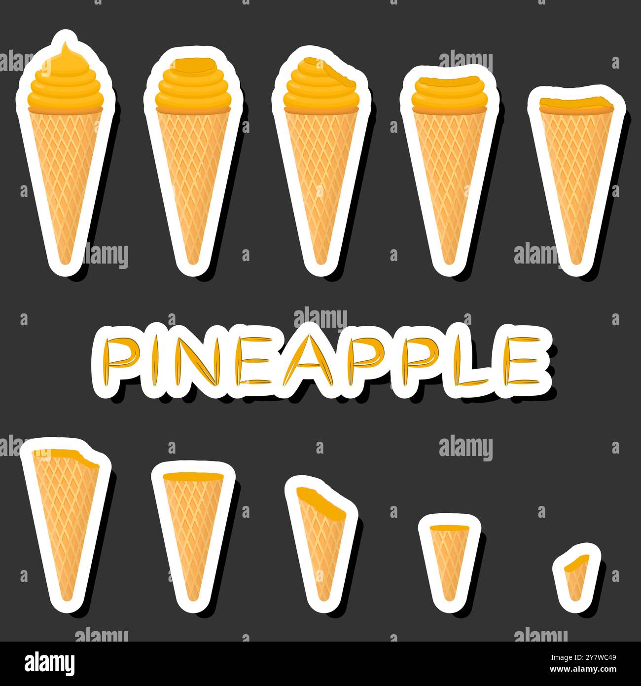 Big colorful set different forms natural dessert ice cream of ...