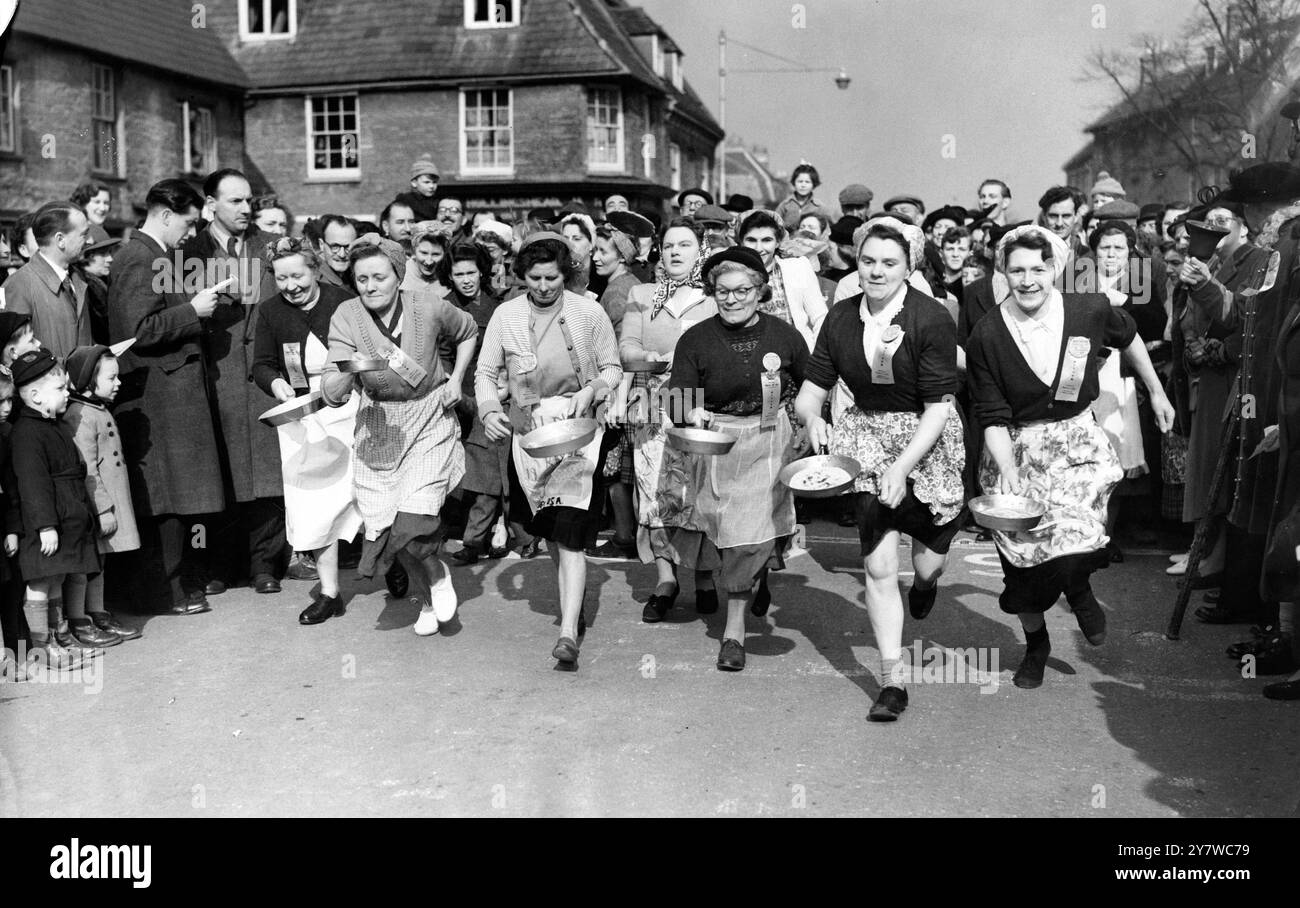 The Annual Pancake Race at Olney , Bucks. - Shrove TuesdayThe start of ...