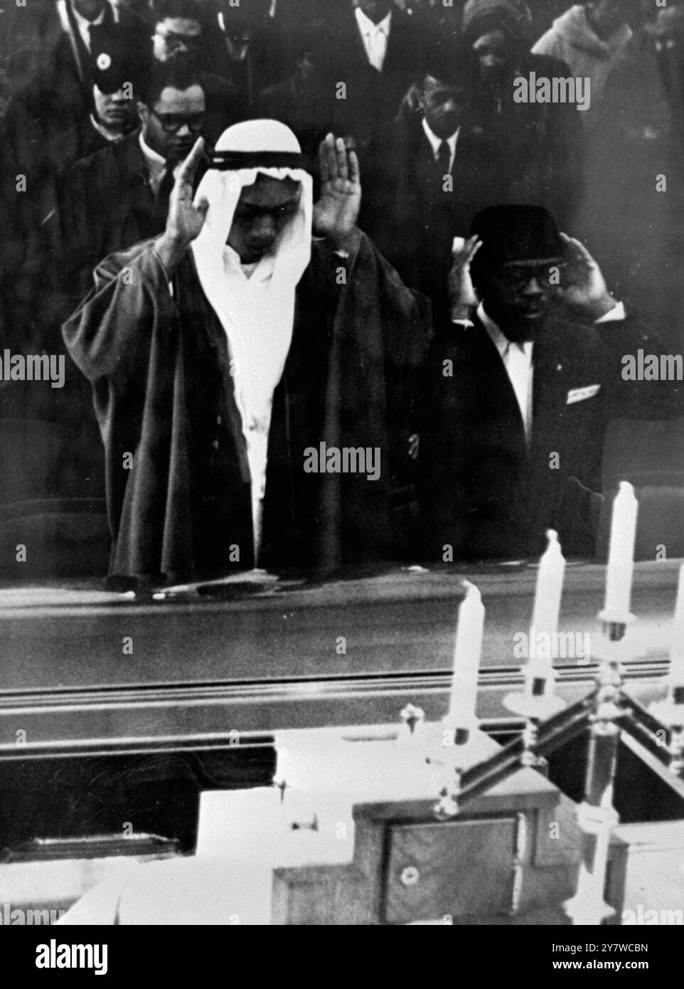 Moslem sheik blesses Malcolm X 's coffinNew York : Sheik of the Moslem ...