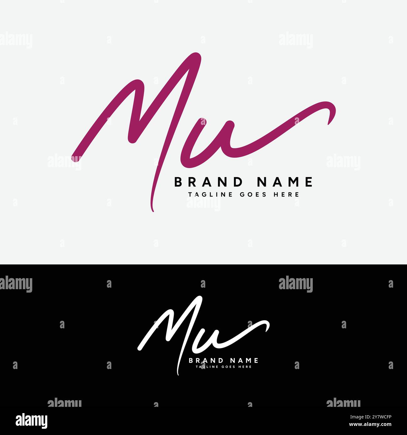 M, U, MU Initial letter logo. Alphabet MU Handwritten Signature logo ...