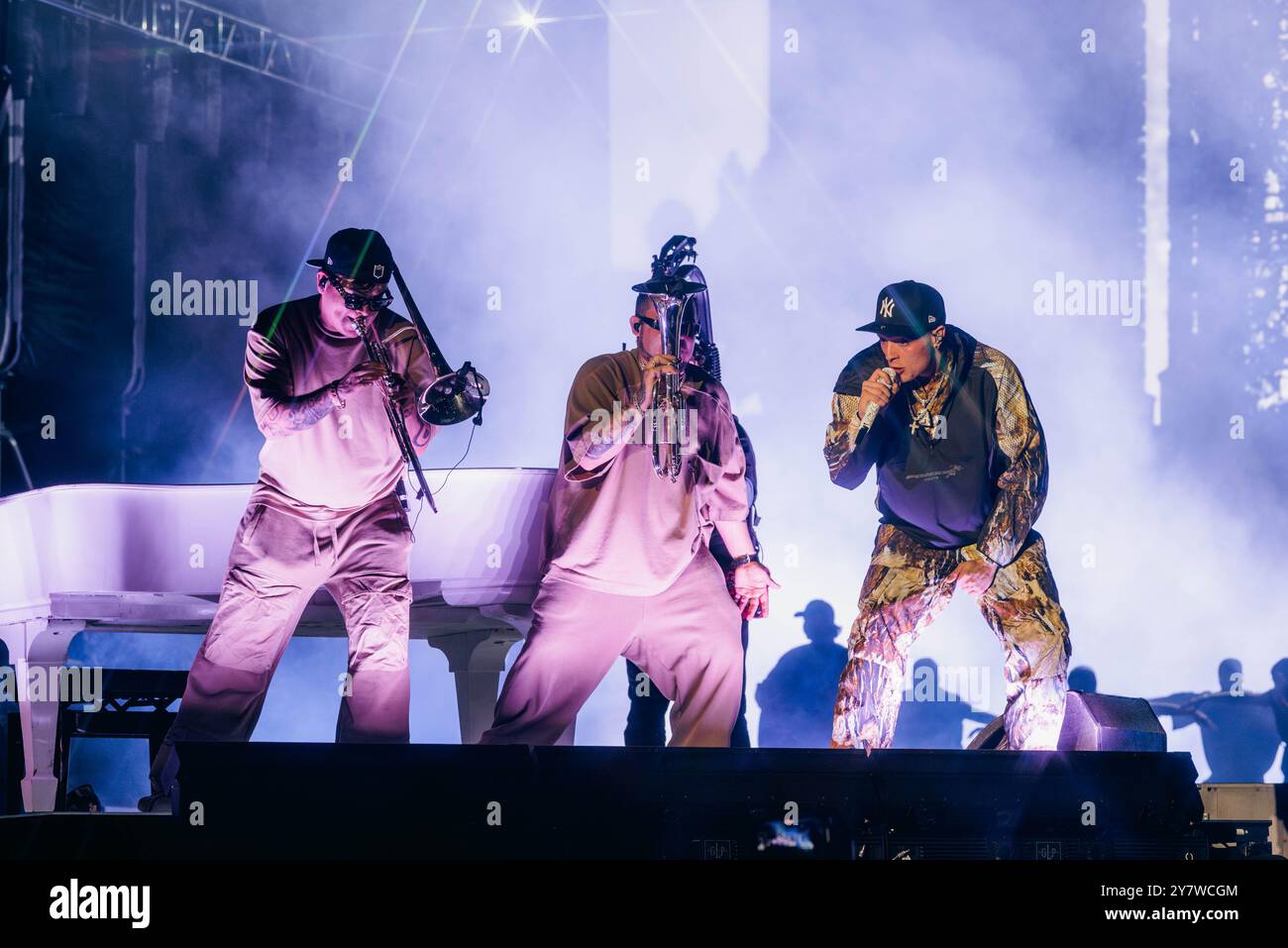 Peso Pluma, or Hassan Emilio Kabande Laija in the stadium at the Mobil ...