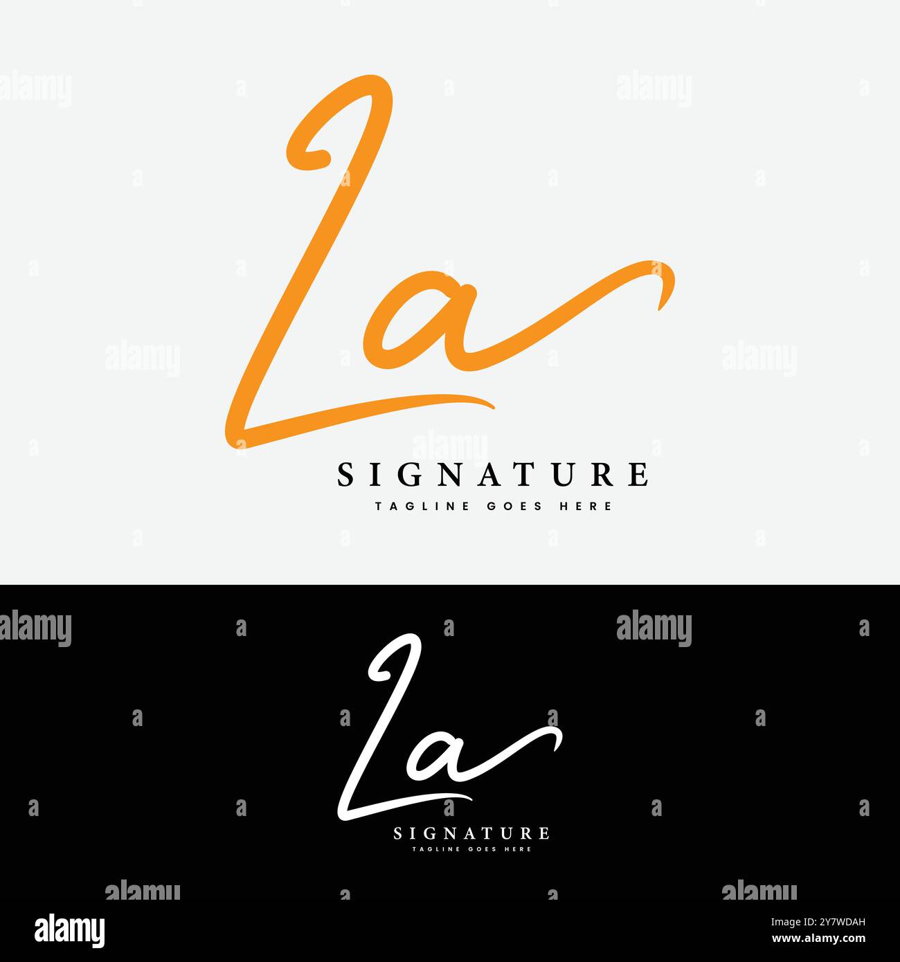 L, A, LA Initial letter logo. Alphabet LA Handwritten Signature logo ...