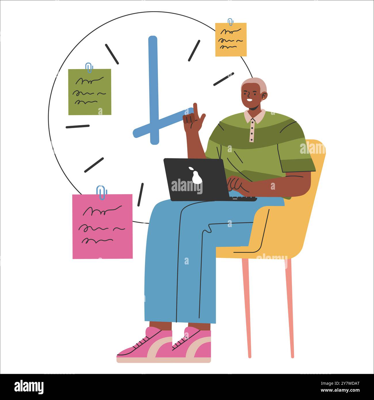 Young businessman concept. Professional managing time effectively in ...