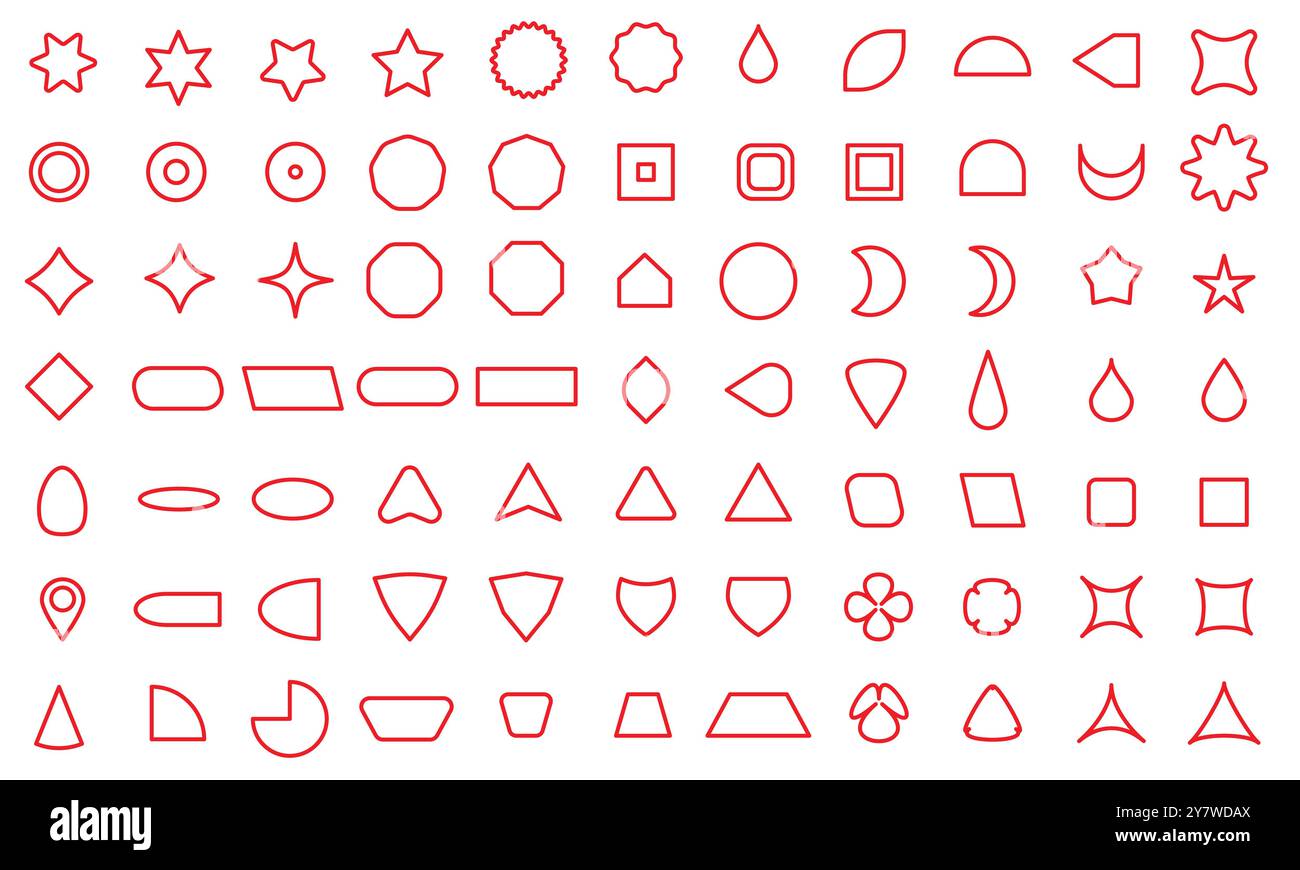 Basic linear polygonal elements with sharp and rounded edges Stock Vector Image & Art - Alamy