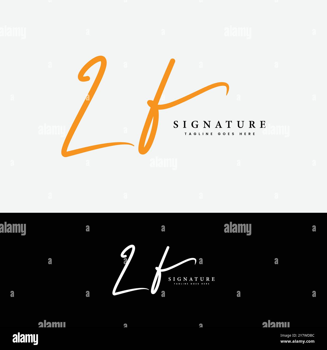 L, F, LF Initial letter logo. Alphabet LF Handwritten Signature logo ...