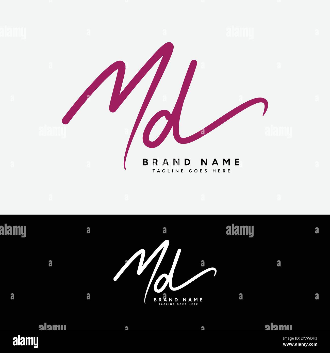 M, D, MD Initial letter logo. Alphabet MD Handwritten Signature logo Stock Vector Image & Art ...