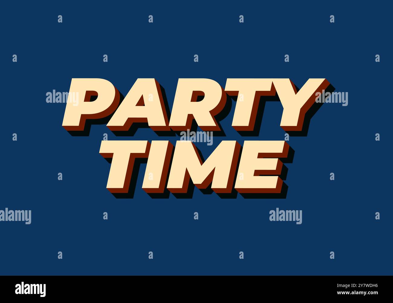 Party time. Text effect design in 3D look with eye catching colors ...