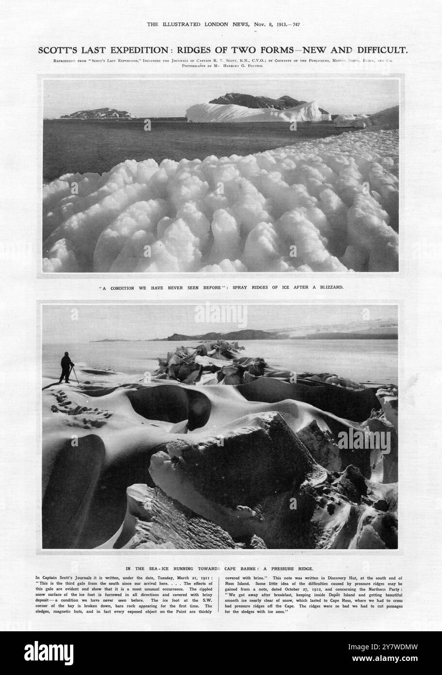 Scott's Last Expedition Sea Ice Spray ridges of ice after a blizzard ...