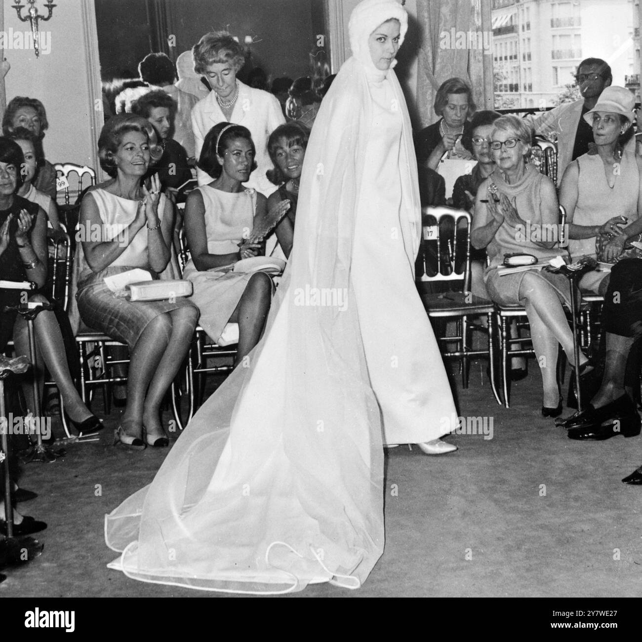 Paris , France : A Parisian model presents a Wedding Dress designed by ...