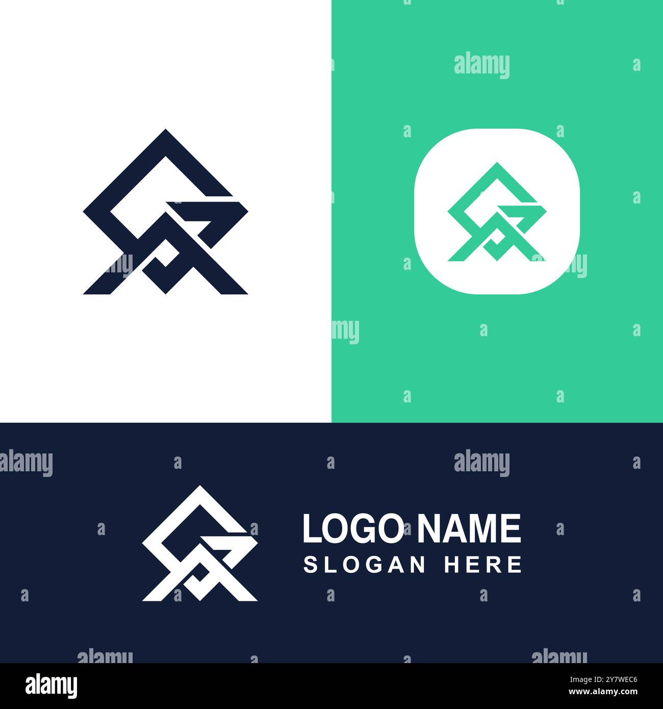 GA shape logo in green for prime example Stock Vector Image & Art - Alamy