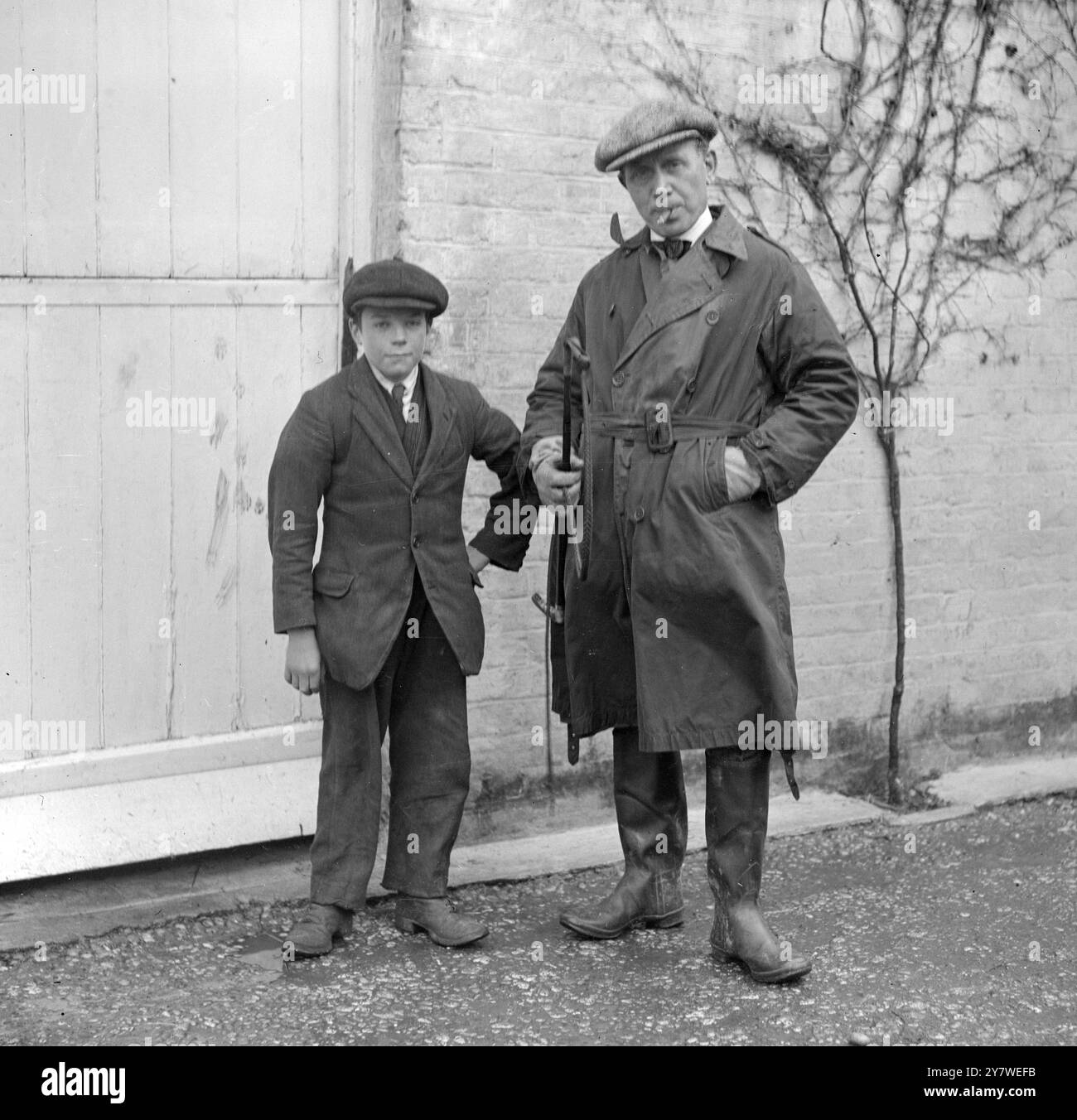 Mr Tom Rintoul , the well known Epsom racehorse trainer , with James ...