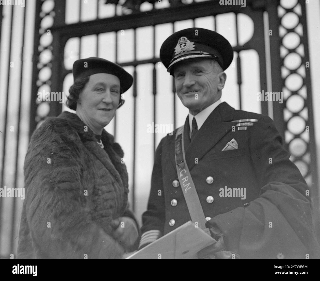 Investiture at Buckingham Palace . Captain Geoffrey H Freyberg , C B E ...