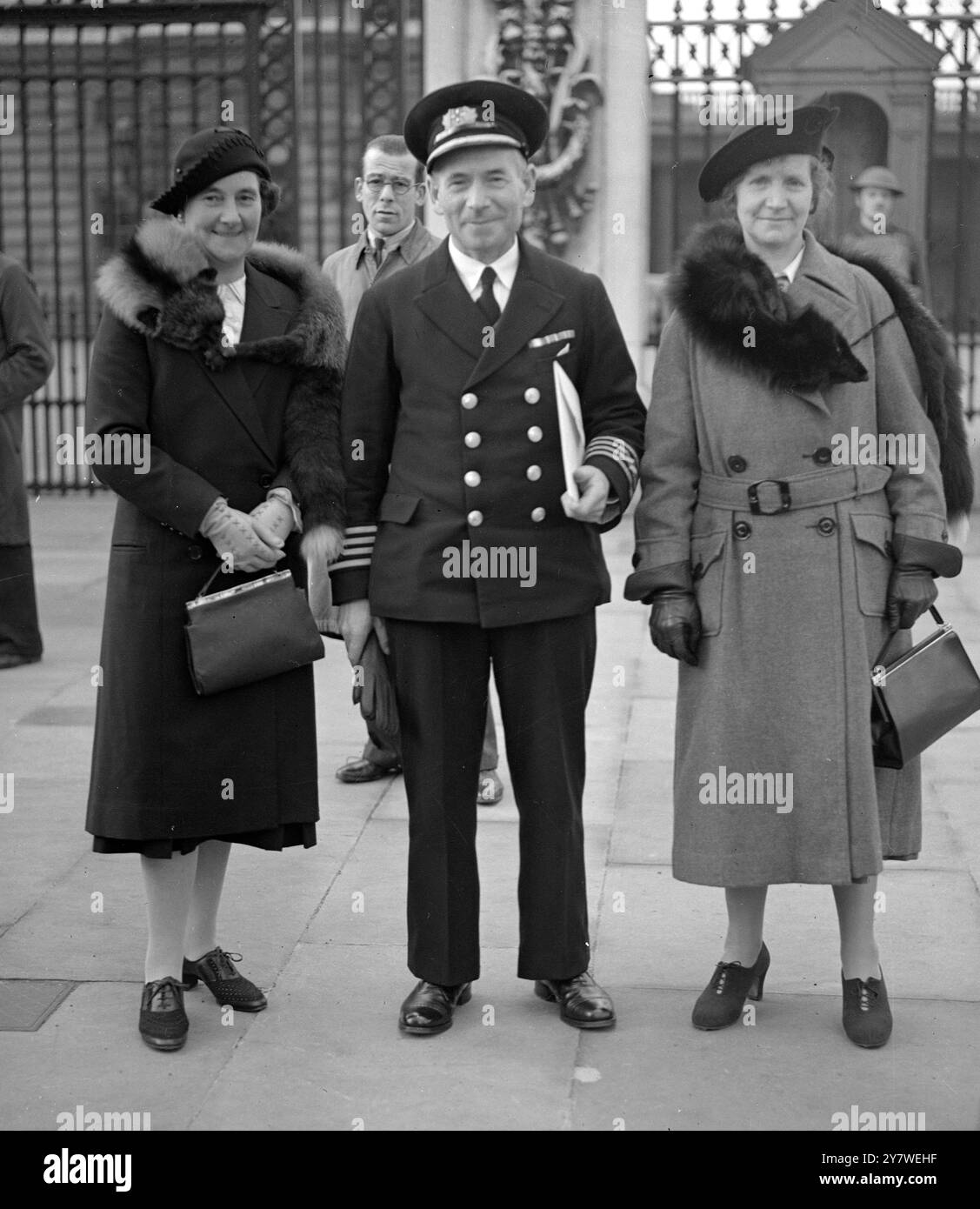 Investiture at Buckingham Palace . Captain G F Cargill , MBE with Mrs ...
