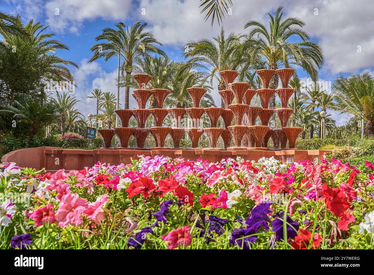 Fountain inside of El Palmeral municipal park in Elche. (formerly ...