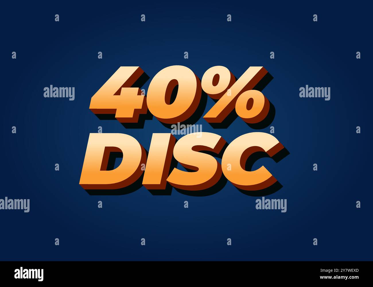 40 percent discount. Text effect design in 3D style with good colors ...