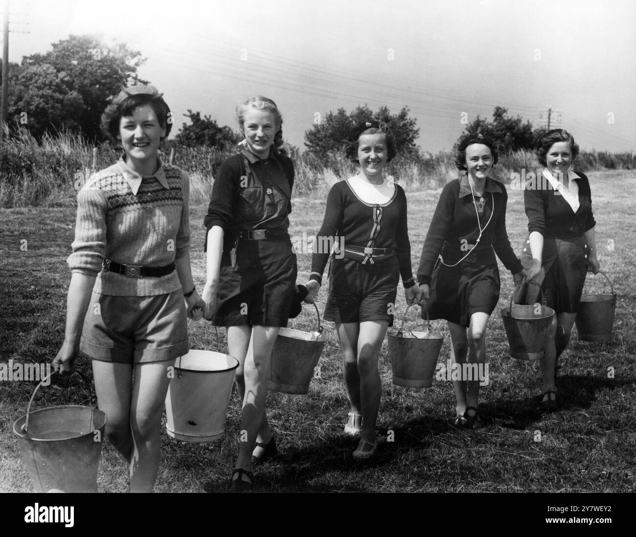 10th Twickenham Girl Guide company in camp at Corfe Castle in Dorset ...