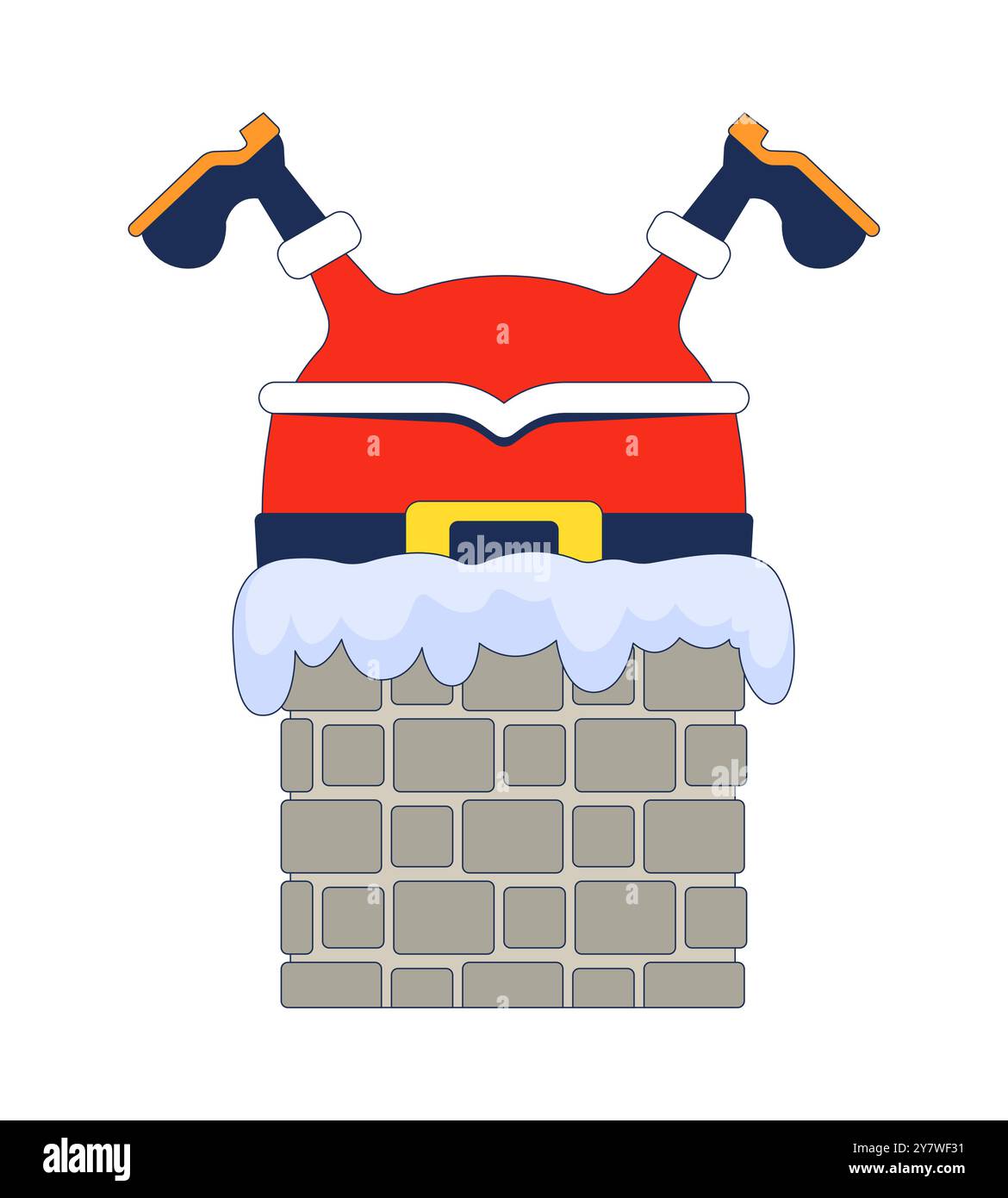 Stuck Santa upside down chimney 2D cartoon character Stock Vector Image ...
