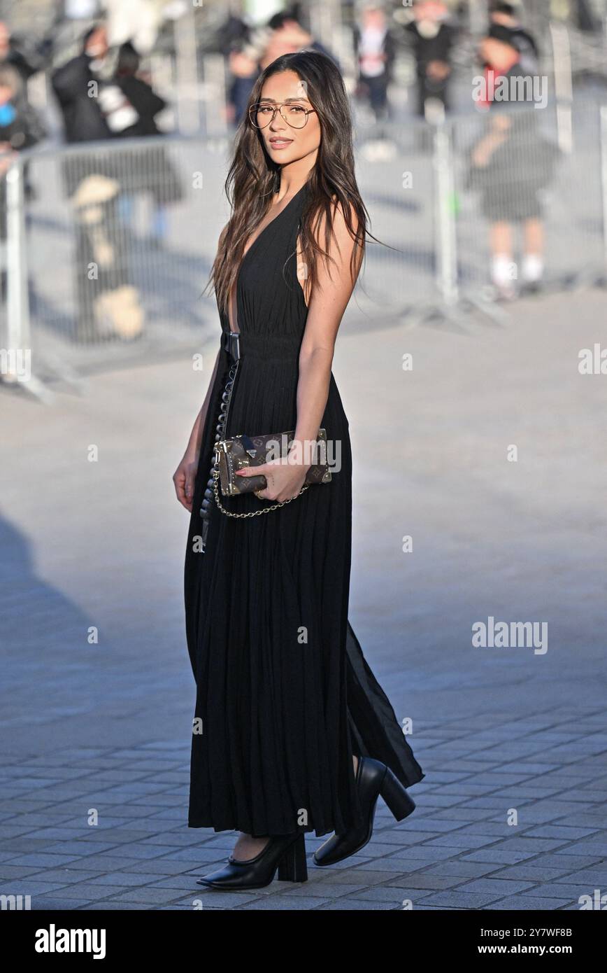 Paris, France. 01st Oct, 2024. Shay Mitchell arriving at Louis Vuitton show during Paris Fashion ...