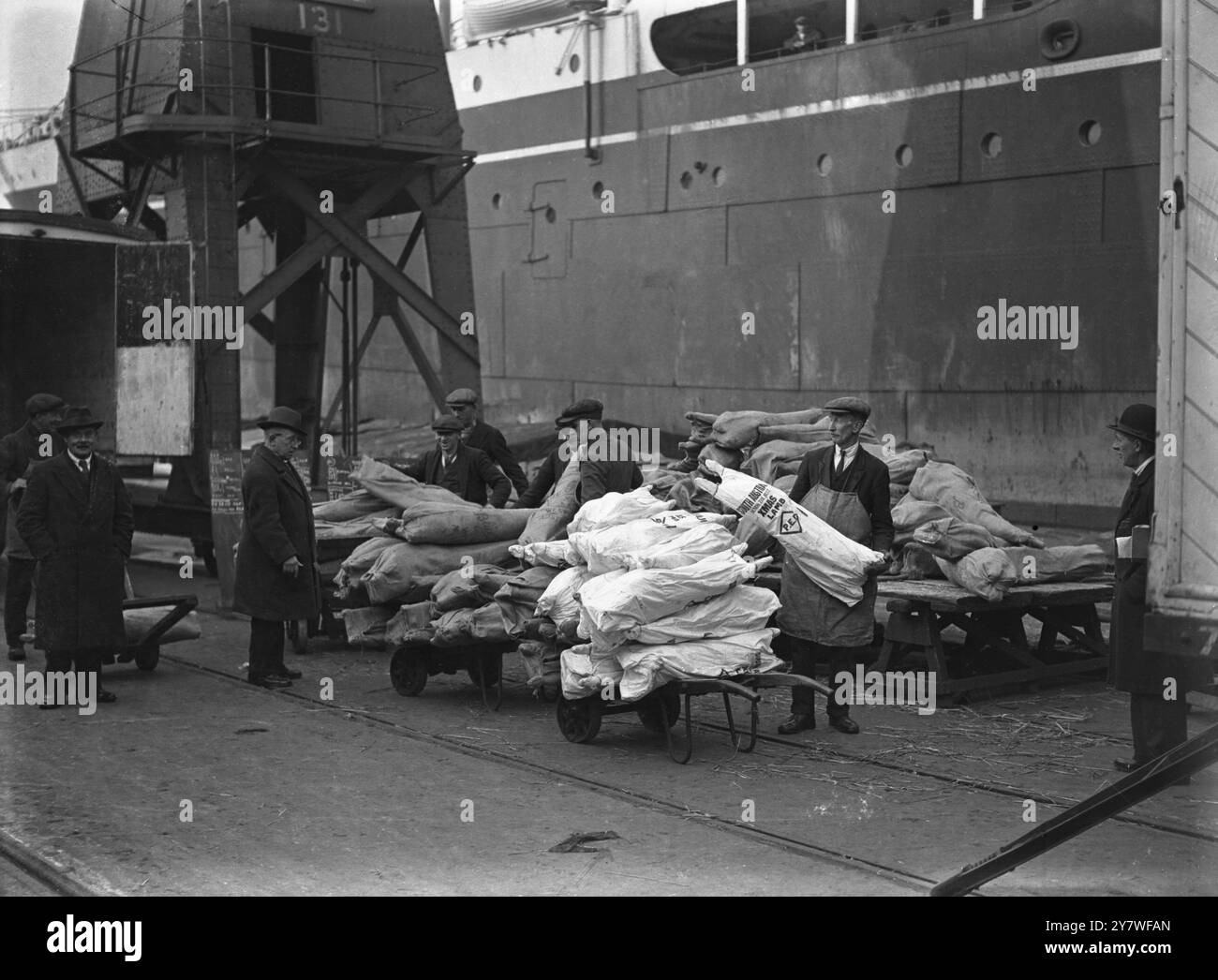 Empire produce at Royal Albert Docks 4,000 lambs , sent by Australians ...