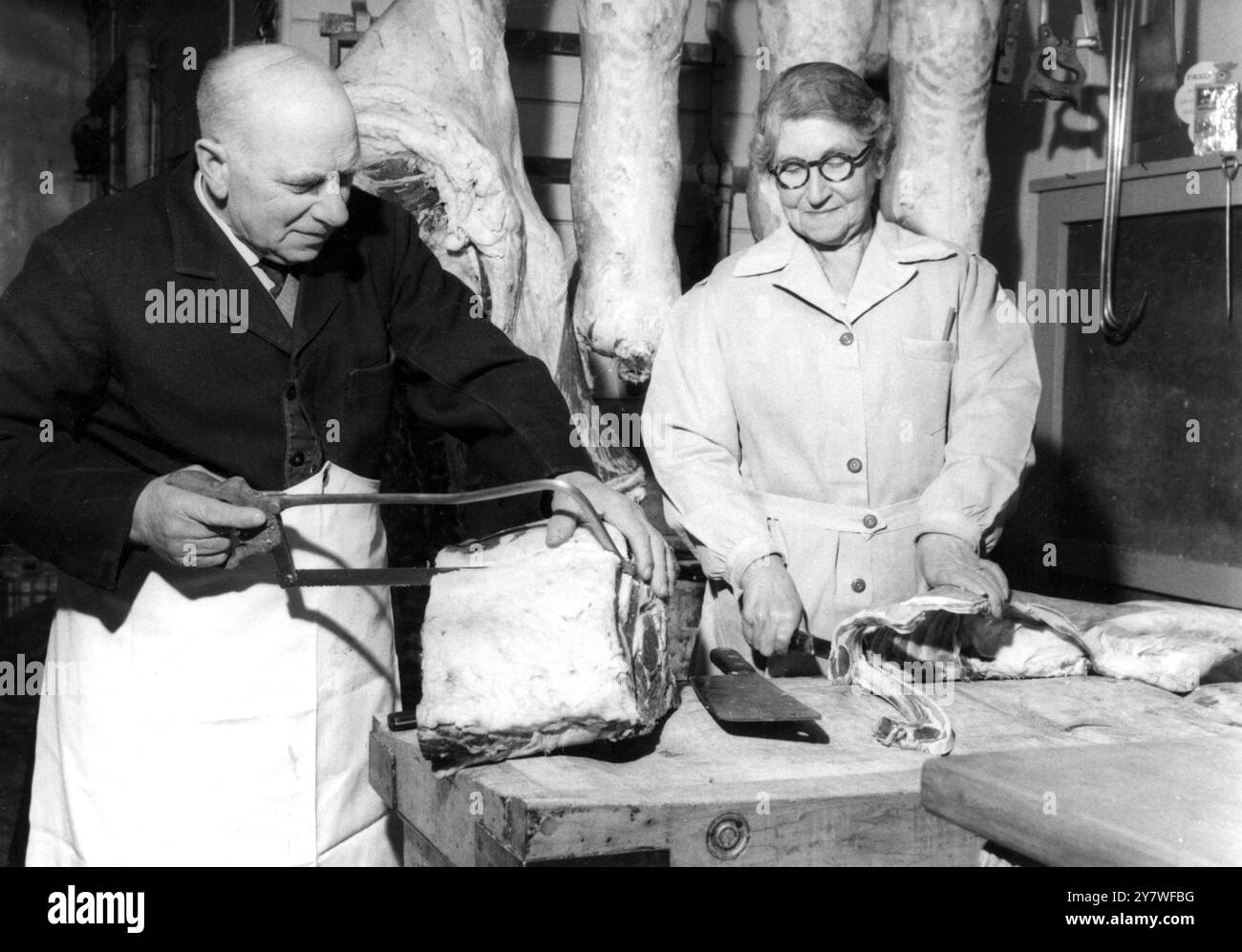 Butchers shop in the 1950s 3rd February 1956 Stock Photo - Alamy