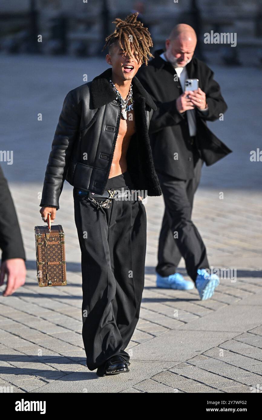 Paris, France. 01st Oct, 2024. Jaden Smith arriving at Louis Vuitton ...