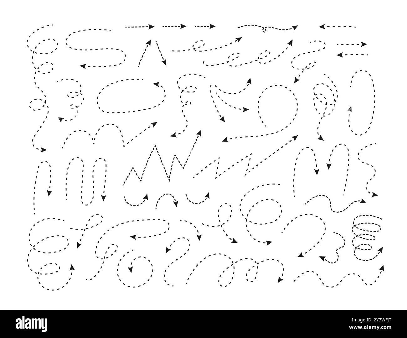 Hand drawn dotted arrows hi-res stock photography and images - Alamy