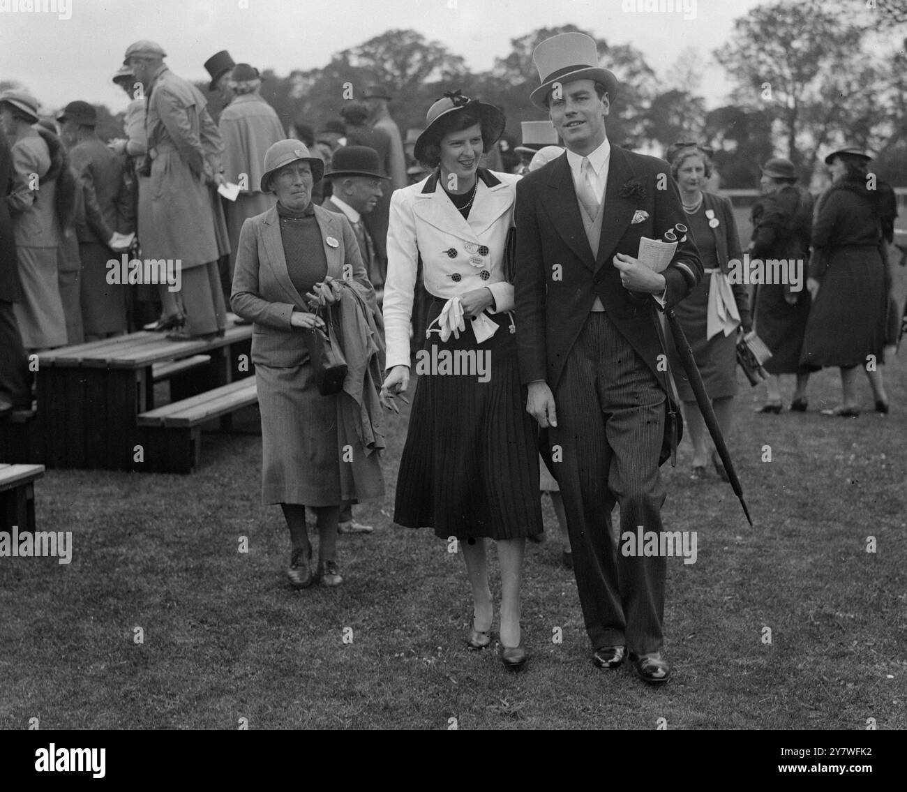 Derby Day at Epsom Racecourse . Miss Sarah Norton and Mr Parker ...